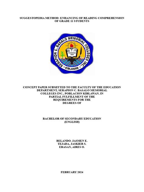 Suggestopedia Method Concept Paper Pdf Reading Comprehension Survey Methodology