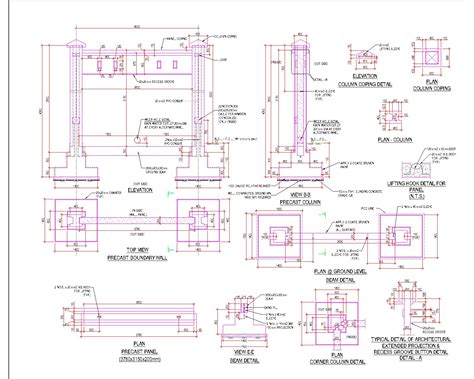 Precast Boundary Wall • Designs Cad