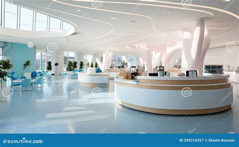 Hospital Corridor Polyclinic Reception Stock Illustration