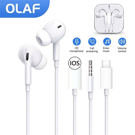 หูฟังอินเอียร์ แบบมีสาย Type C ขนาด 3 5 มม พร้อมกล่องหูฟัง สําหรับ Iphone Samsung Xiaomi