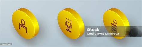 등각 투영 라인 드레싱 테이블 사무실 의자 및 가구 스탠드를 램프 아이콘으로 설정합니다 벡터 0명에 대한 스톡 벡터 아트 및 기타 이미지 Istock