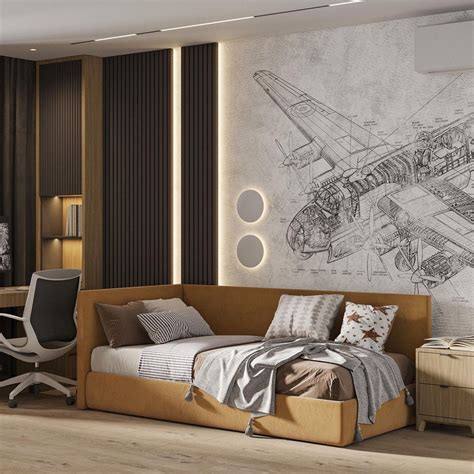 Дизайн детской для мальчика подростка в 2024 г Спальни для больших мальчиков Декор спальни