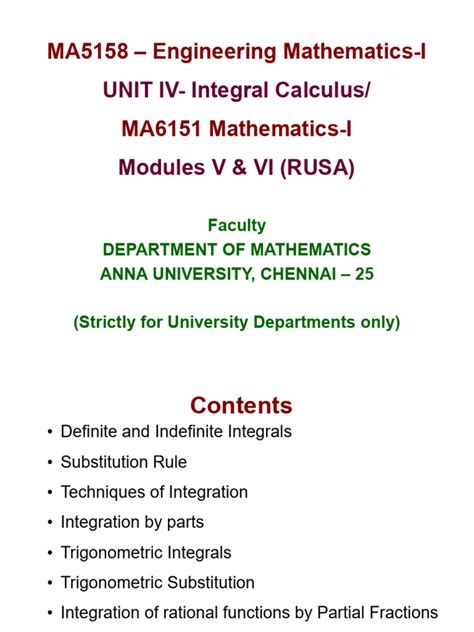 Integral Calculus Section 1 Pdf Integral Mathematical Relations