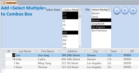 Search Multiple Items Using Combo Boxes And List Boxes