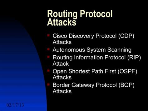 Router And Routing Protocol Attacks