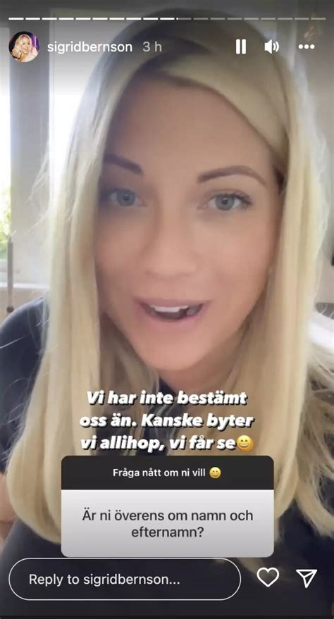 Sigrid Bernsons Nya Besked Detaljerna Om Barnnamnet Hänt