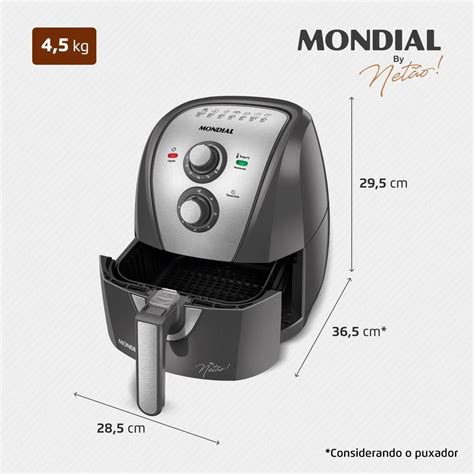 Fritadeira Sem Óleo Air Fryer 4l By Netão Mondial Afn Nt 01 60hz 127v