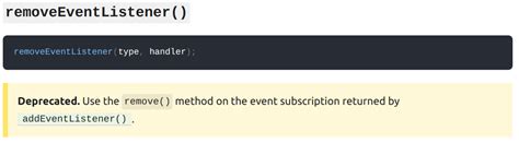 don t use deprecated method `removeeventlistener ` by retyui · pull request 1098 · react