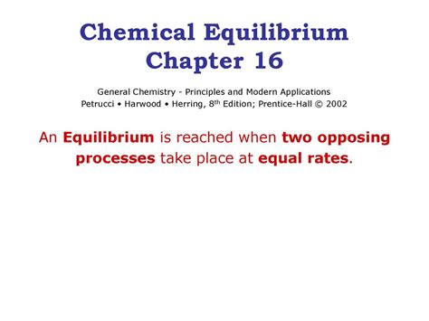 Ppt Chemical Equilibrium Chapter 16 Powerpoint