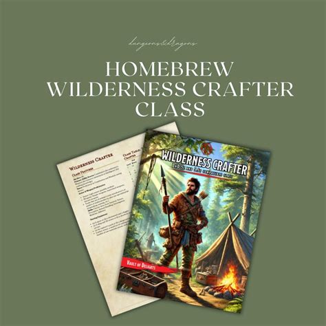 Homebrew Wilderness Crafter Class Guide Dungeon Master Tools Dnd Ready To Print Dungeons
