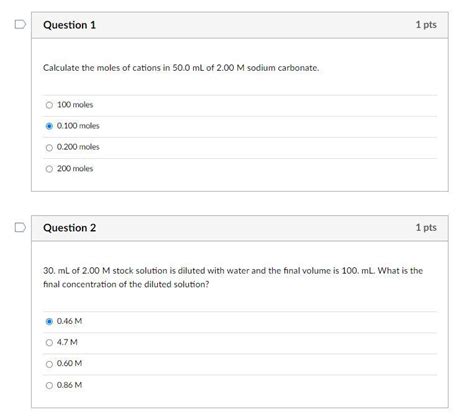 Solved Pts Question Calculate The Moles Of Cations In Chegg Com