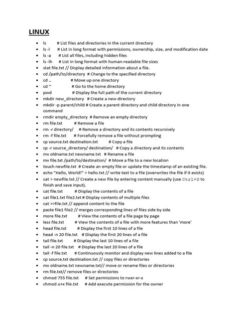 Linux Commands Pdf Computer File Regular Expression