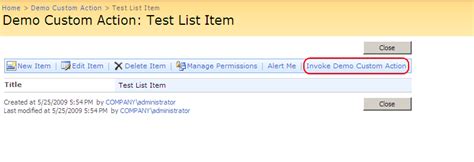 Customaction Basics In Sharepoint Michael Bowersoxs Blog