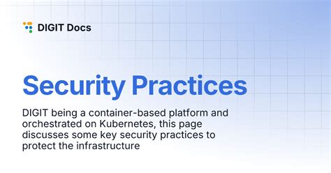 Security Practices Digit Docs