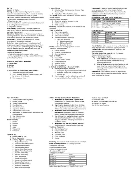 Ed 106 Midterm Pdf Validity Statistics Educational Assessment