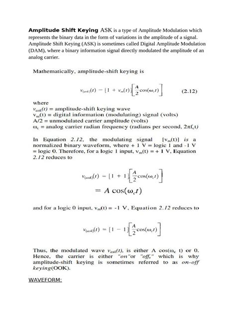Amplitude Shift Keying Pdf