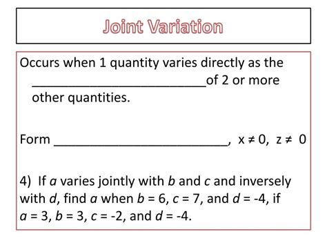 Ppt Direct Inverse And Joint Variation Powerpoint Presentation Free