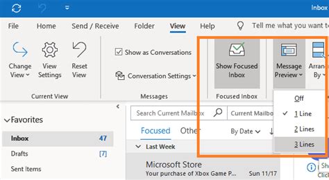 How To Turn Off Message Preview Text In Conversations Of Outlook Mail