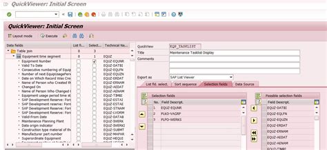 Equipment Task List Display Report By Using Sqvi Sap Community