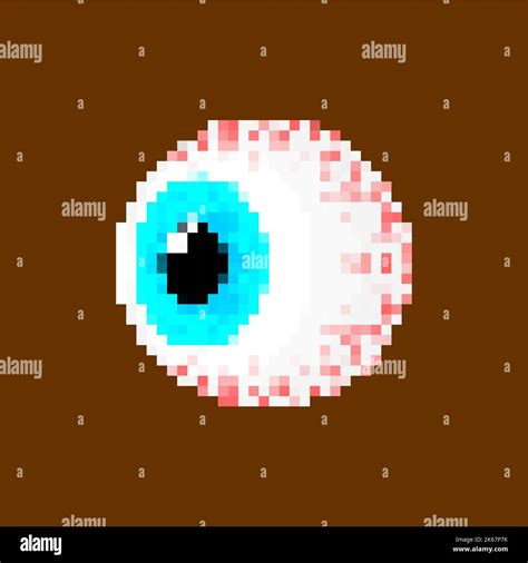 Eyeball Pixel Art 8 Bit Round Eye Pixelated Vector Illustration Stock Vector Image And Art Alamy