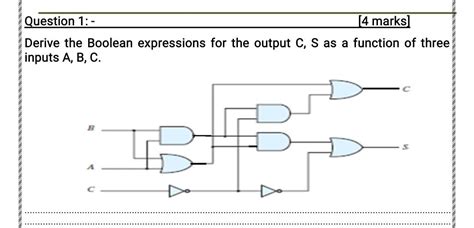 Derive The Boolean Expressions For The Output Cs As