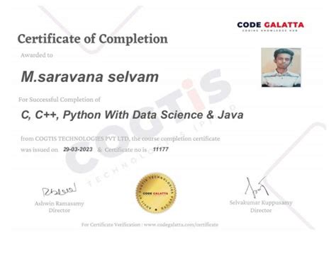 Cprogramming C Python Datascience Java Saravana Selvam M