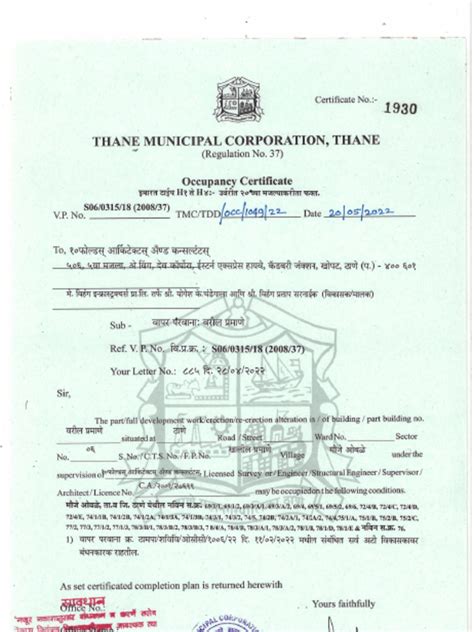 3 Occupancy Certificate Completion Certificate Architects Certificate Of Completion For