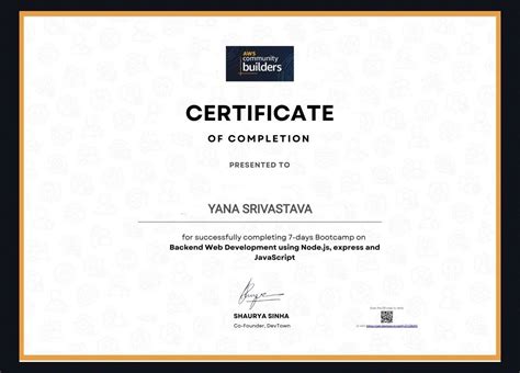 yana srivastava on linkedin completed bootcamp on backend web development using node js