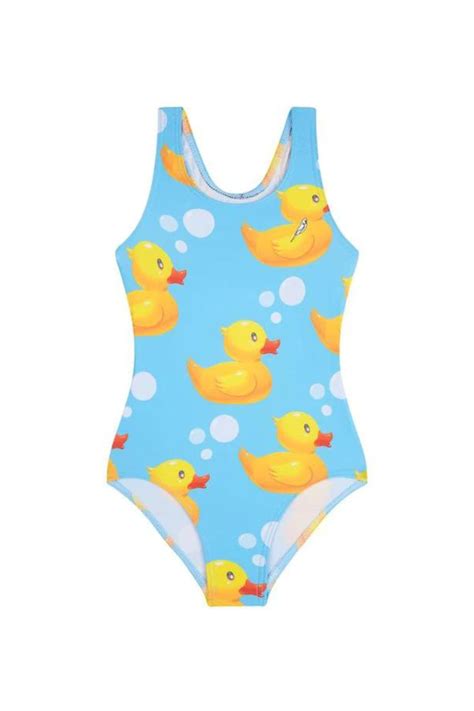 Girls Swimwear Rubber Ducks Design One Piece Budgy Smuggler Au