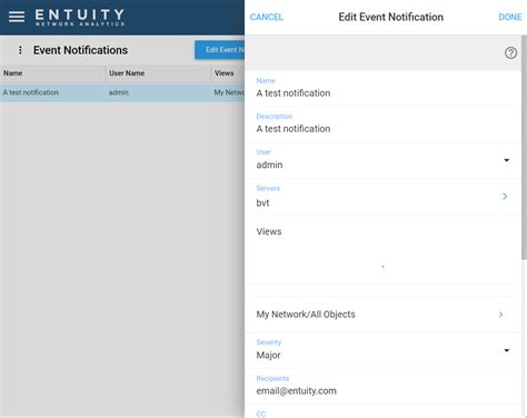How Do I Manage Event Notifications Email Notifications Entuity