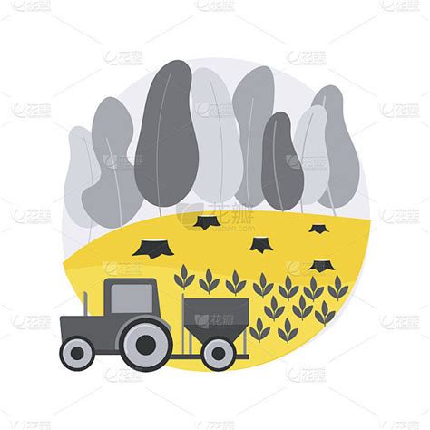 全球土地利用抽象概念矢量图。