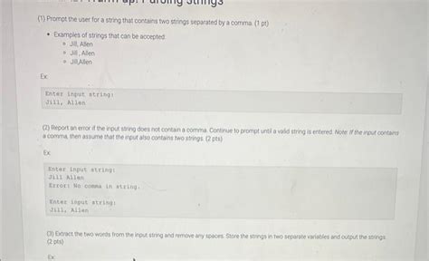 solved 1 prompt the user for a string that contains two