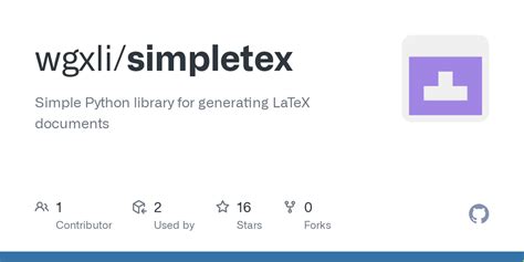 Github Wgxlisimpletex Simple Python Library For Generating Latex Documents