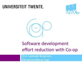 Software Development Effort Reduction With Co Op PPT Web Development Internet