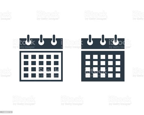 Ilustración De Conjunto De Iconos Planos De Calendario Símbolos