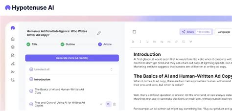 Hypotenuse AI AI Generation