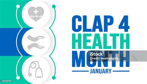 1월은 박수 4 건강의 달 배경 템플릿입니다 휴일 개념 배경 배너 플래카드 카드 및 포스터 디자인 템플릿 텍스트 비문 및 표준 색상 벡터 일러스트 레이 션입니다 9월에 대한