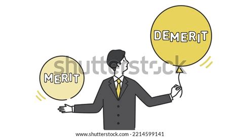 Merit Demerit Image Seriesbusinessman Thinkingflat Illustrationvector