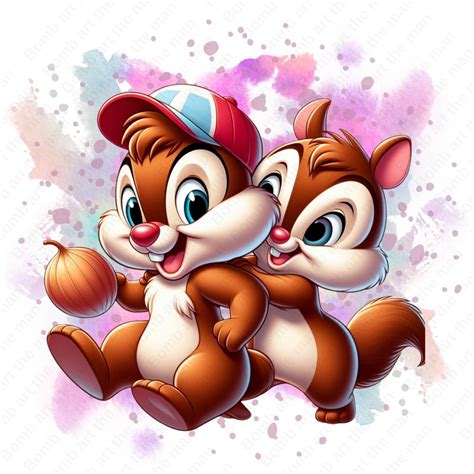 Chip And Dale Clipart Chip And Dale Png Cute Cartoon Characters Instant Download Etsy