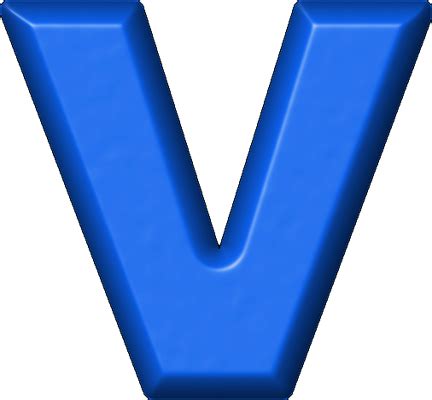 Presentation Alphabets Blue Refrigerator Magnet V