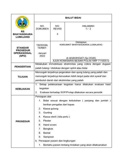 Sop Balut Bidai 1 Pdf