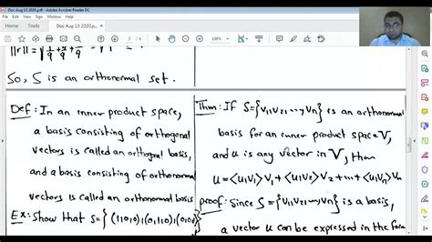 theorems on orthonormal bases part 1 4 youtube