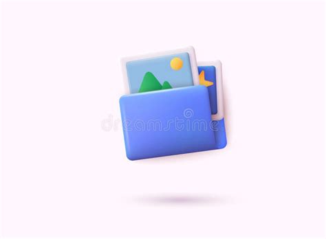 3d Document Folder For Management Multimedia File 3d Vector Illustrations Stock Vector