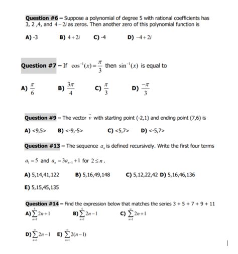 Solved Question 6 Suppose A Polynomial Of Degree 5 With Chegg Com