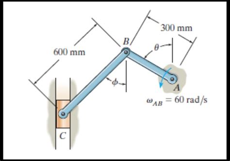 Solved In The Mechanism Shown AB Crank Rotates With An Chegg Com