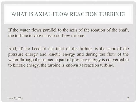 Axial Flow Reaction Turbines Kaplan Turbine Pptx