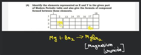 4 identify the elements represented as x and y in the given part of mod