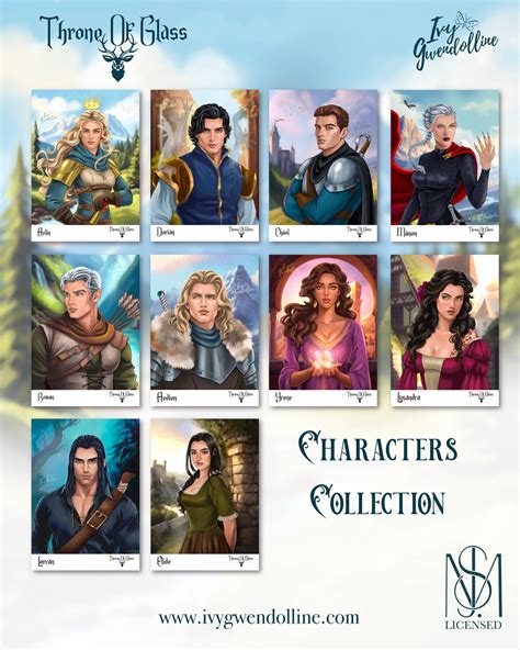 Throne Of Glass Characters Sjm Licensed Prints Page Overlays Ivy Gwendolline