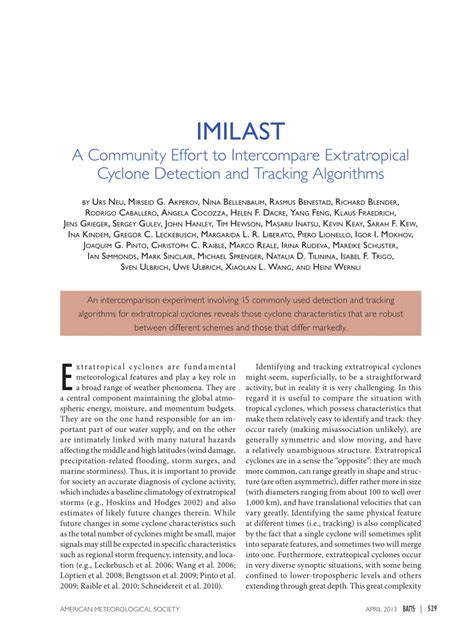 Pdf Imilast A Community Effort To Intercompare Extratropical Cyclone