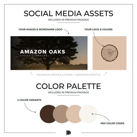 Premade Modern Tree Trunk Logo Design Template Oak Tree Etsy